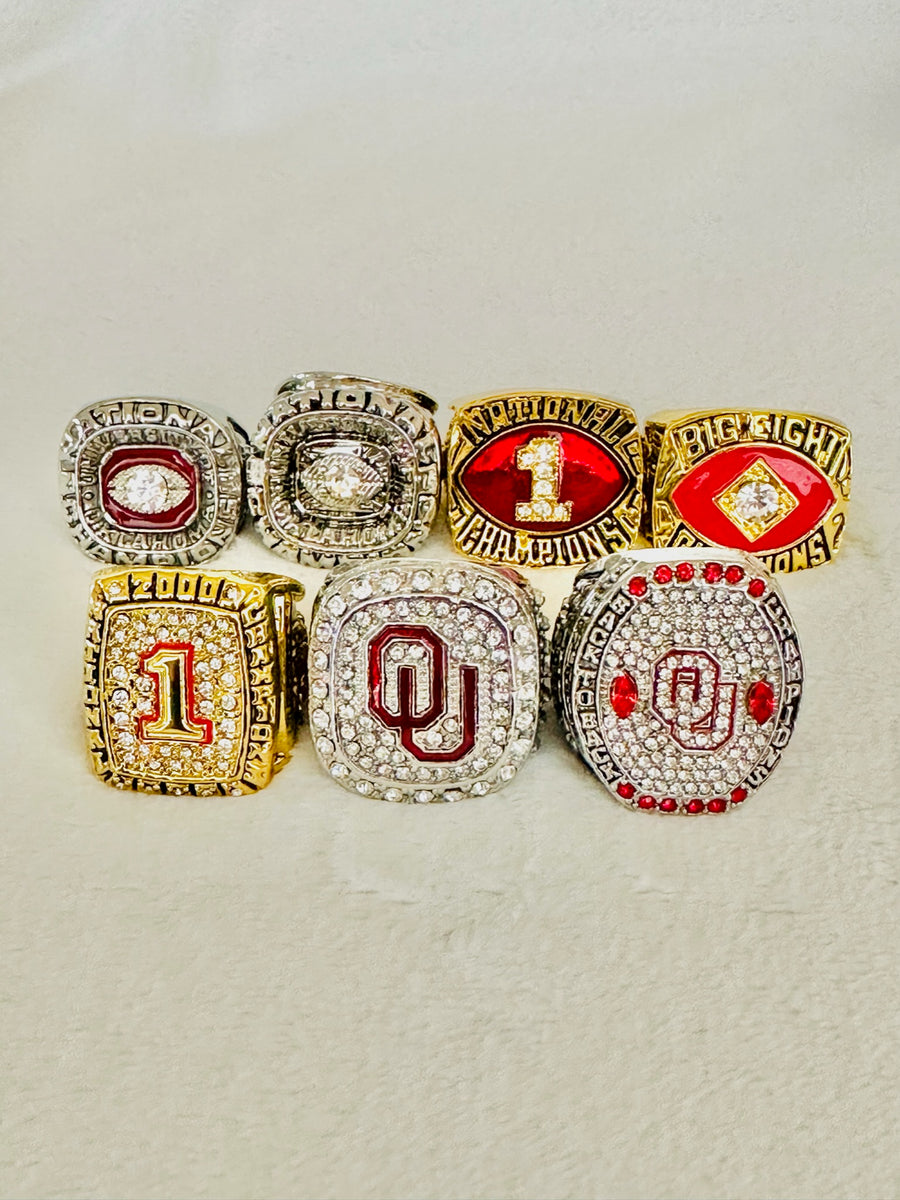 7 PCS Oklahoma Sooners NCAA Championship Ring Set W Box, US SHIP | EB ...