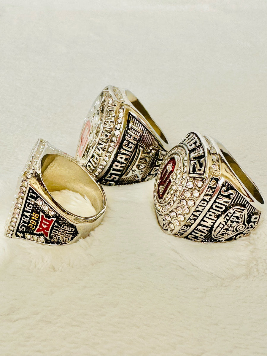 3 PCS Oklahoma Sooners Championship Ring Set | EB Sports Championship Rings