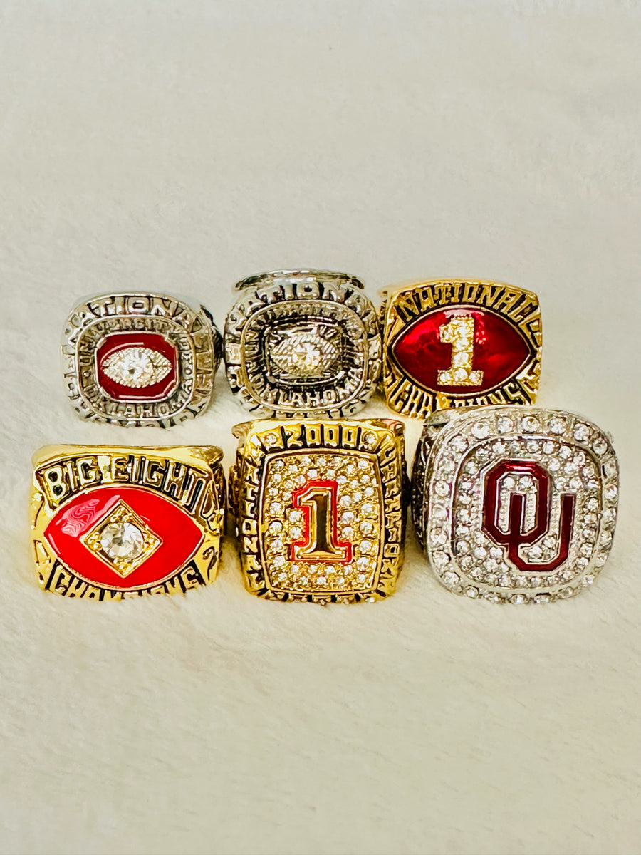 6 PCS Oklahoma Sooners NCAA Championship Ring Set W Box, US SHIP | EB ...