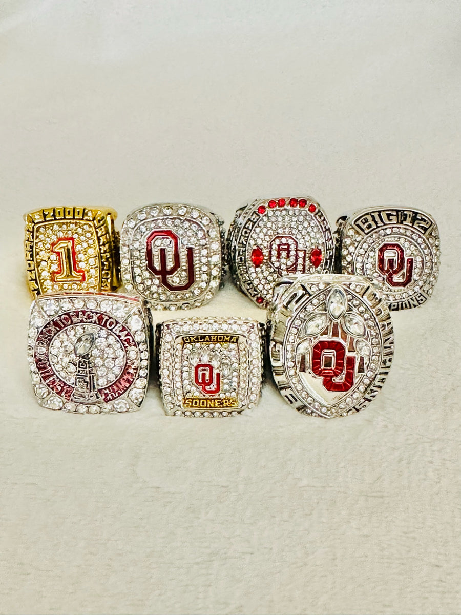 7 PCS Oklahoma Sooners NCAA Championship Ring Set W Box, US SHIP last 7 ...