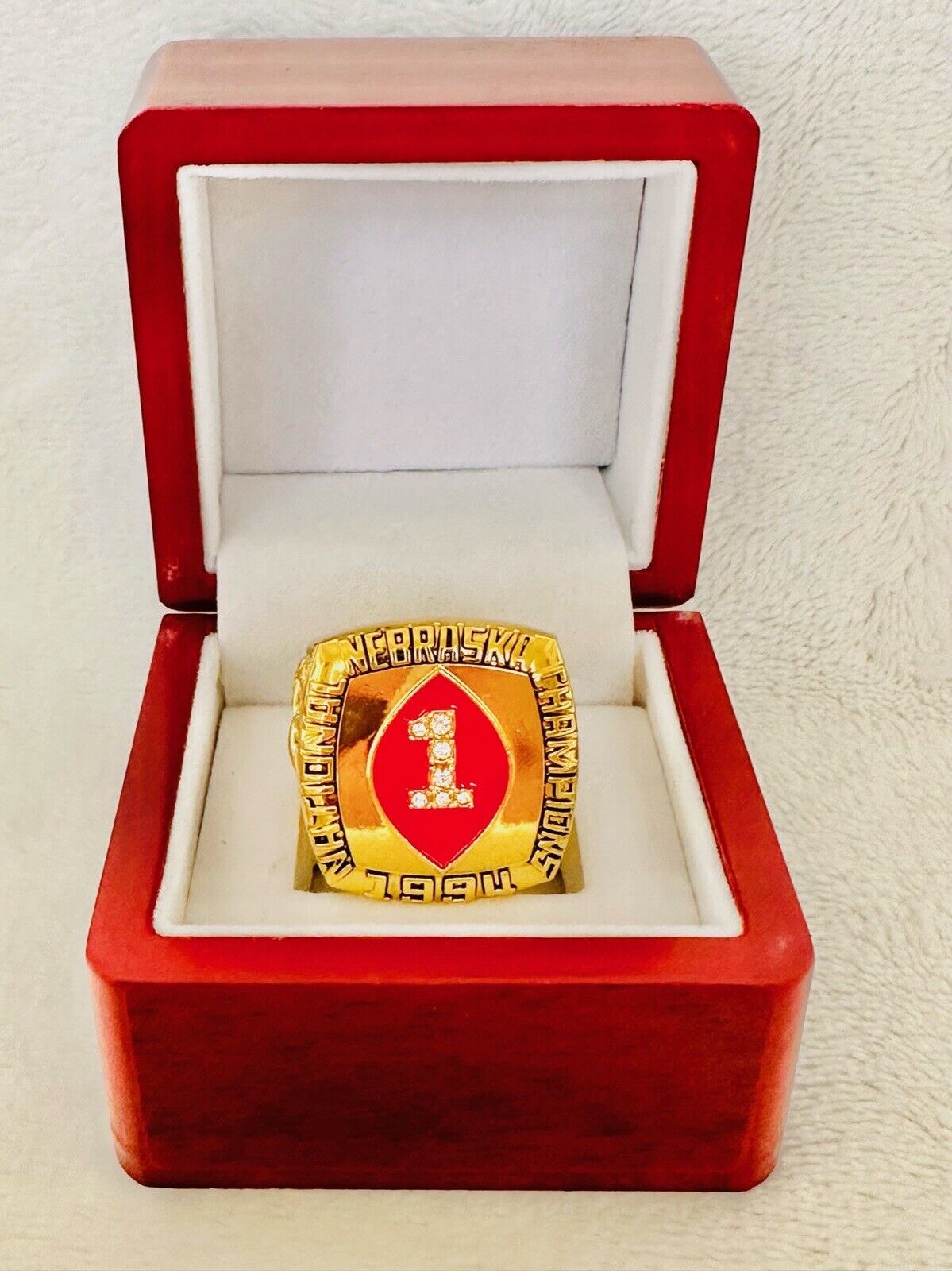 1994 Nebraska Cornhuskers 18k GP Brass Championship Ring W Box, US SHIP ...