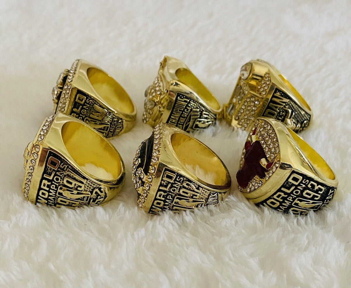 6 Pcs Chicago Bulls Michael Jordan Championship Ring Set, SHIP | EB ...