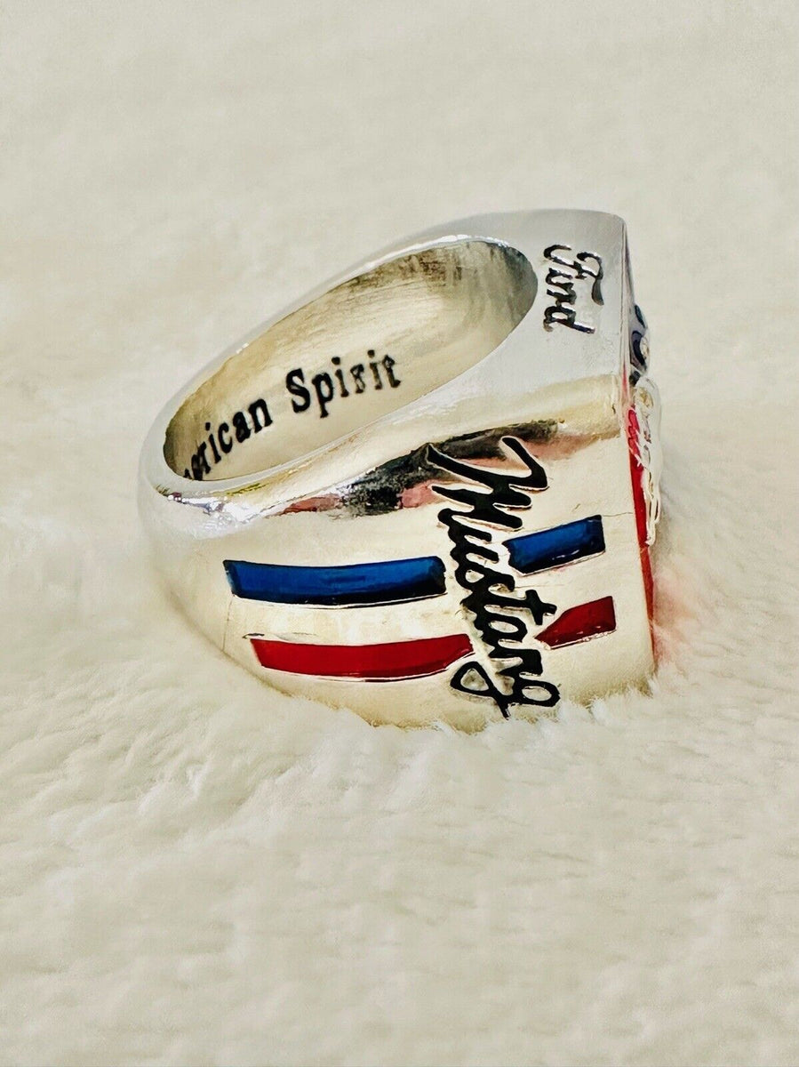 Ford Mustang Inspired Silver Ring, USA SHIP W Box | EB Sports ...