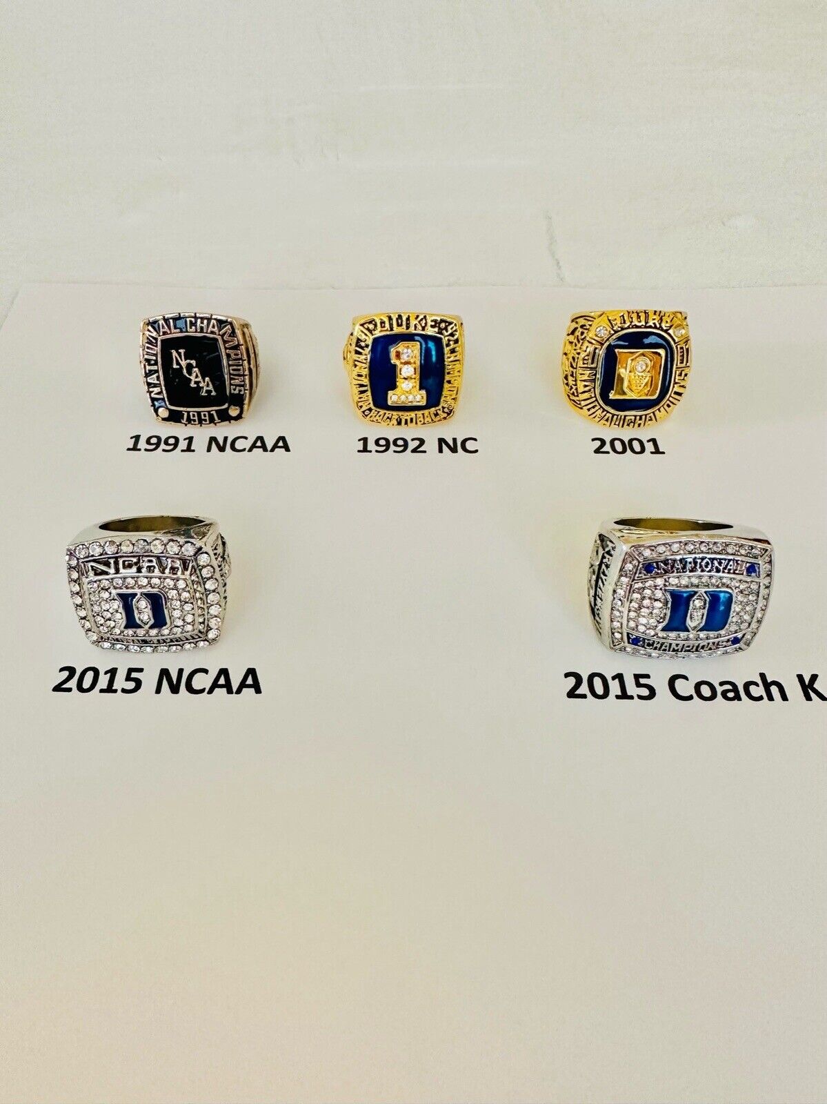 Duke Blue Devils National Champions Ring complete set, US SHIP, PICK ...