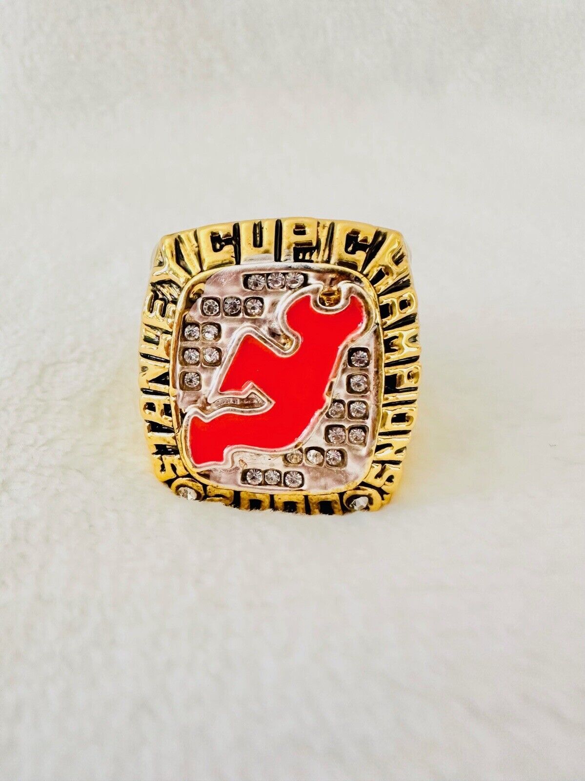 2000 Jersey Devils NHL Stanley Cup 18k Gold Plated Championship Ring ...