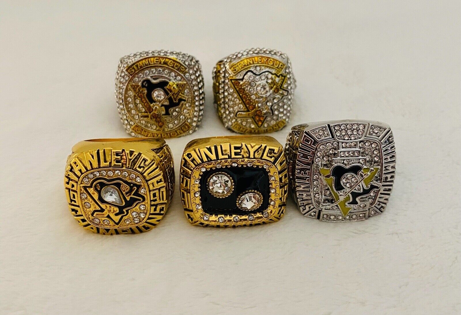 5 PCS Pittsburgh Penguins 18k Complete Championship Ring Set, SHIP | EB ...